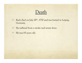 A brief history on the life of johann sebastian bach | PDF