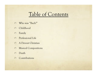 A brief history on the life of johann sebastian bach | PDF