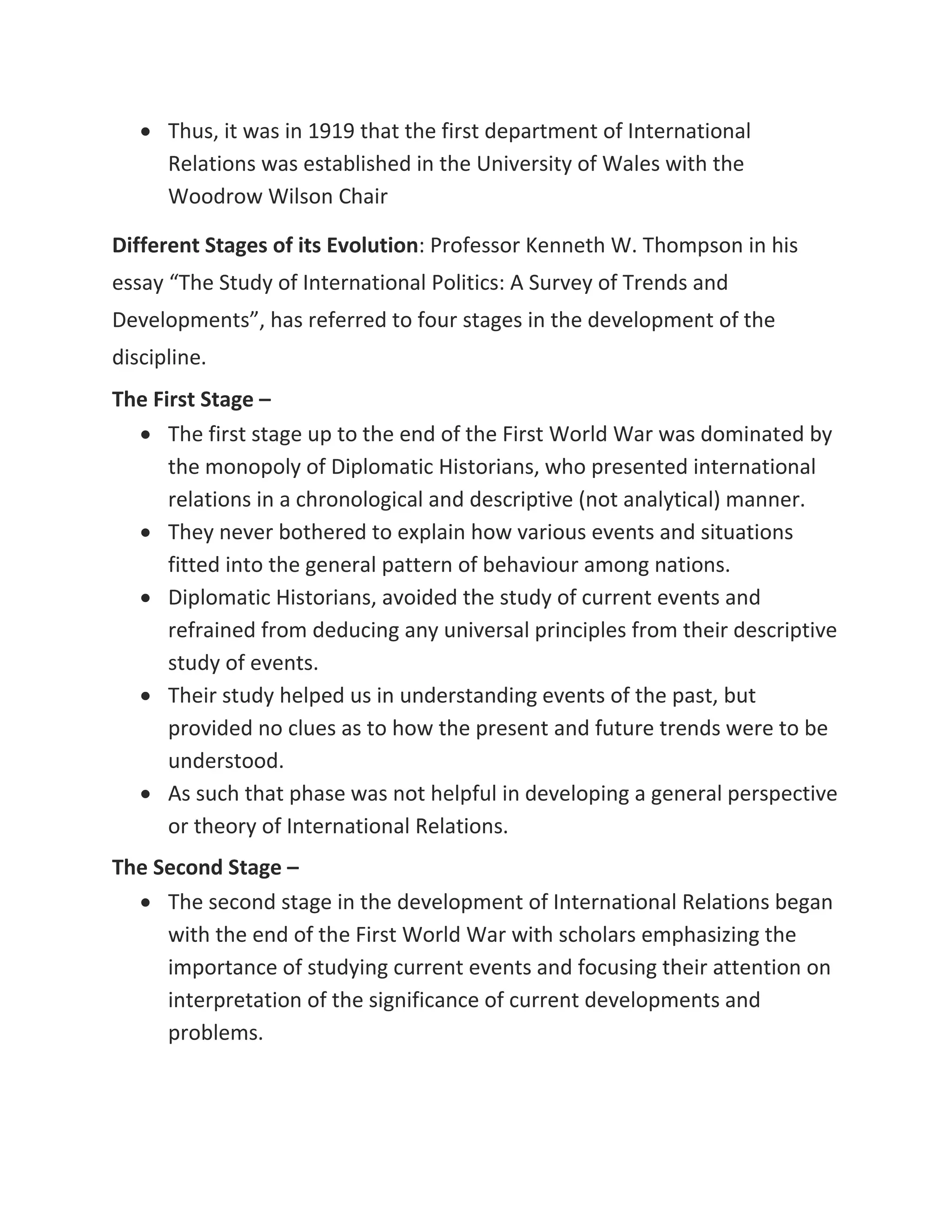 A Brief Insight into Evolution of International Relations as an ...