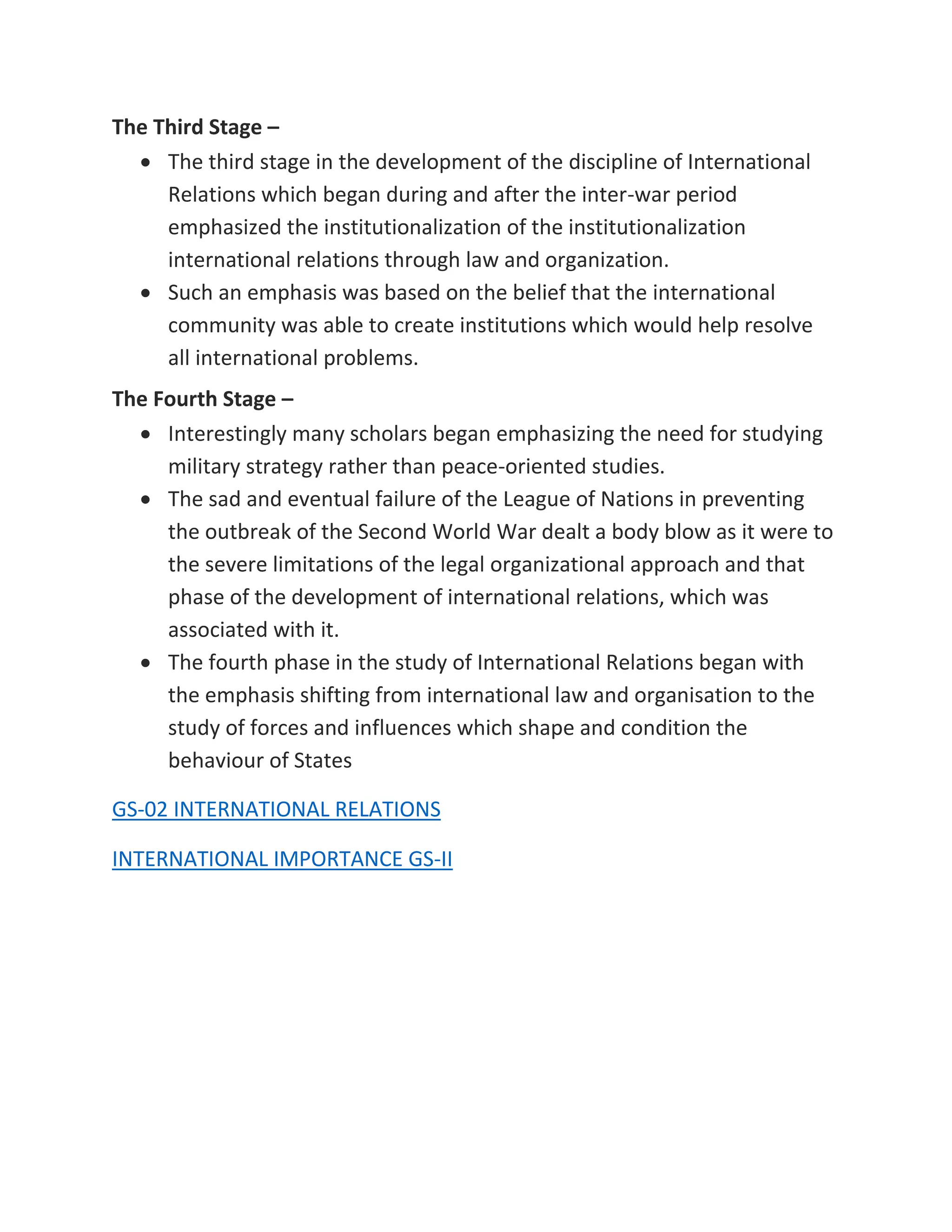 A Brief Insight into Evolution of International Relations as an ...