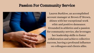 A Brief Introduction About Lauren Burklow | PDF