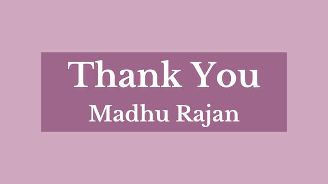 A Brief Introduction About Madhu Rajan | PDF