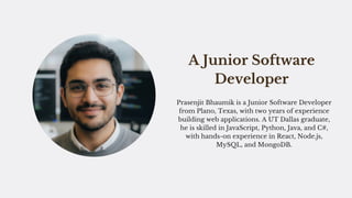 A Brief Introduction About Prasenjit Bhaumik Plano | PDF