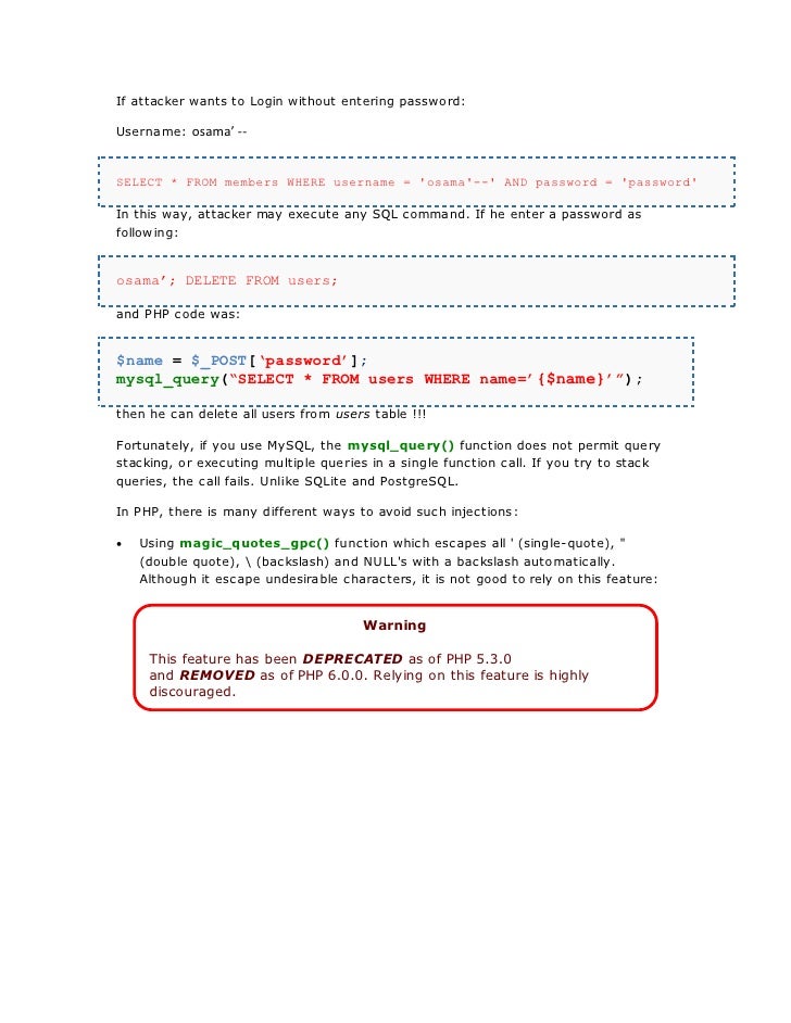 A Brief Introduction About Sql Injection In Php And Mysql 2532