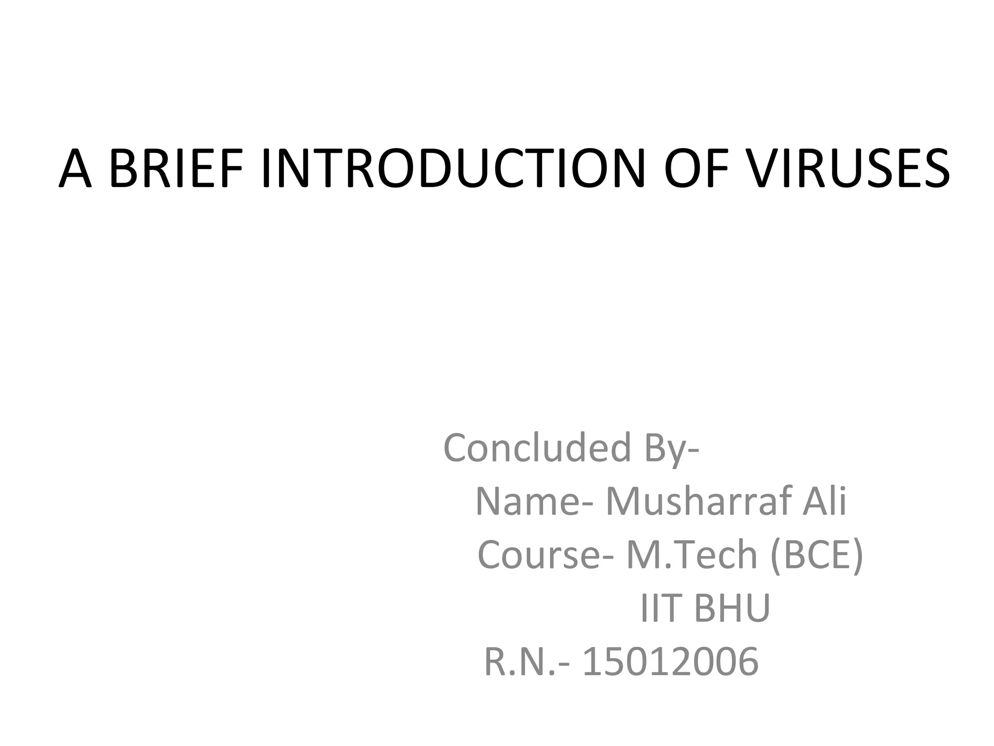 A brief introduction of viruses | PPT