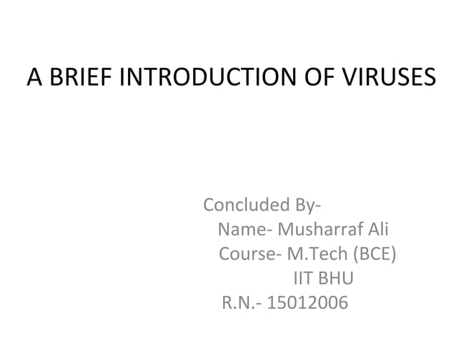 A brief introduction of viruses | PPT