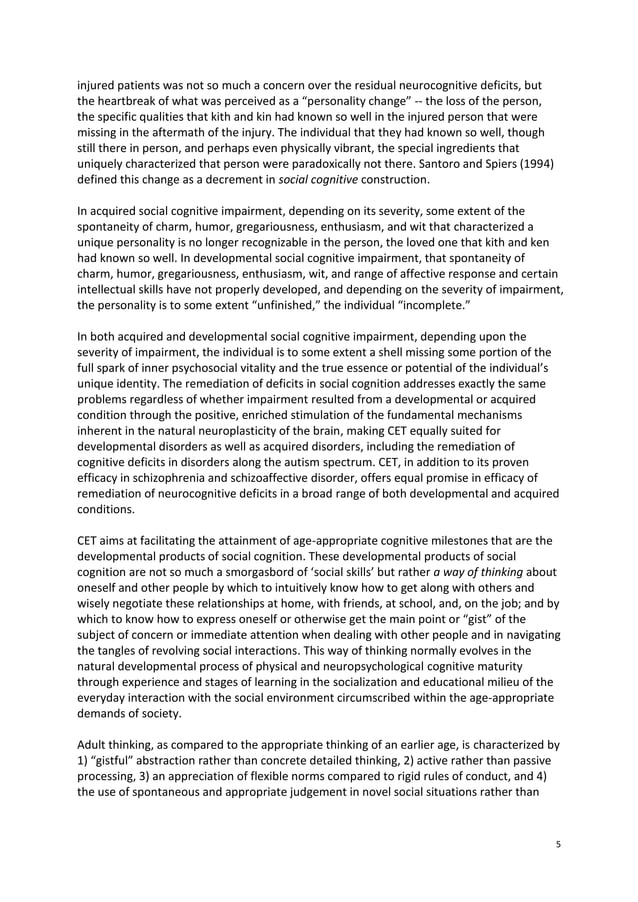 A Brief Introduction to Cognitive Enhancement Therapy (CET)_Revision | PDF | Brain and Nervous ...