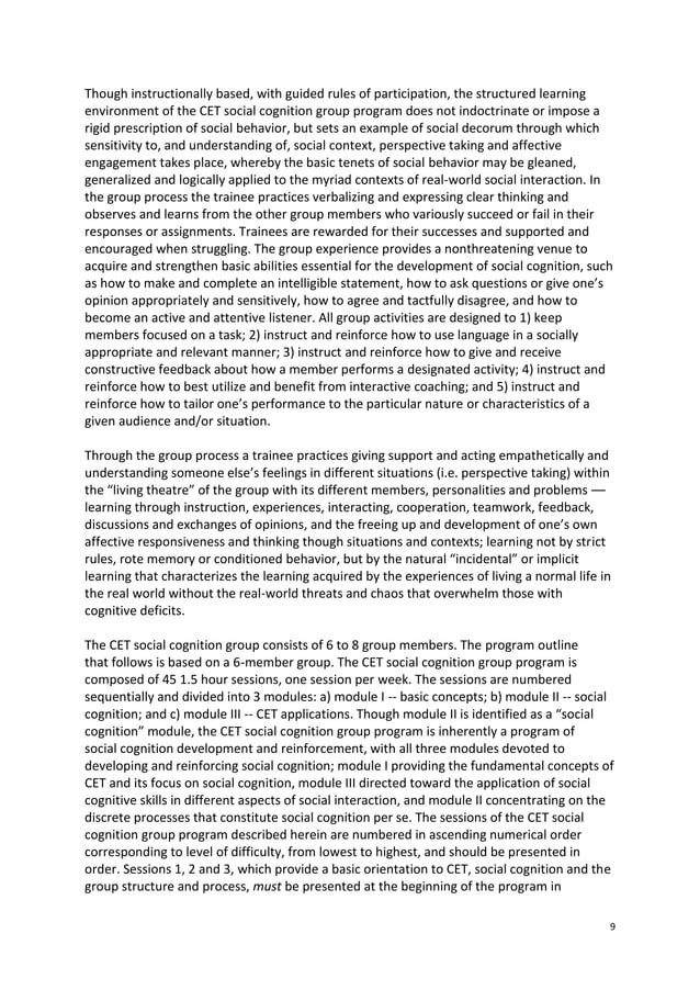 A Brief Introduction to Cognitive Enhancement Therapy (CET)_Revision | PDF | Brain and Nervous ...