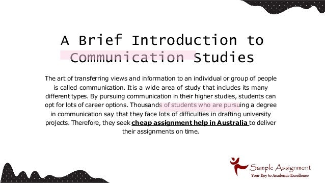 A brief introduction to communication studies by Sample Assignment ...