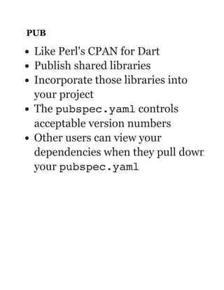 A brief introduction to dart | PDF