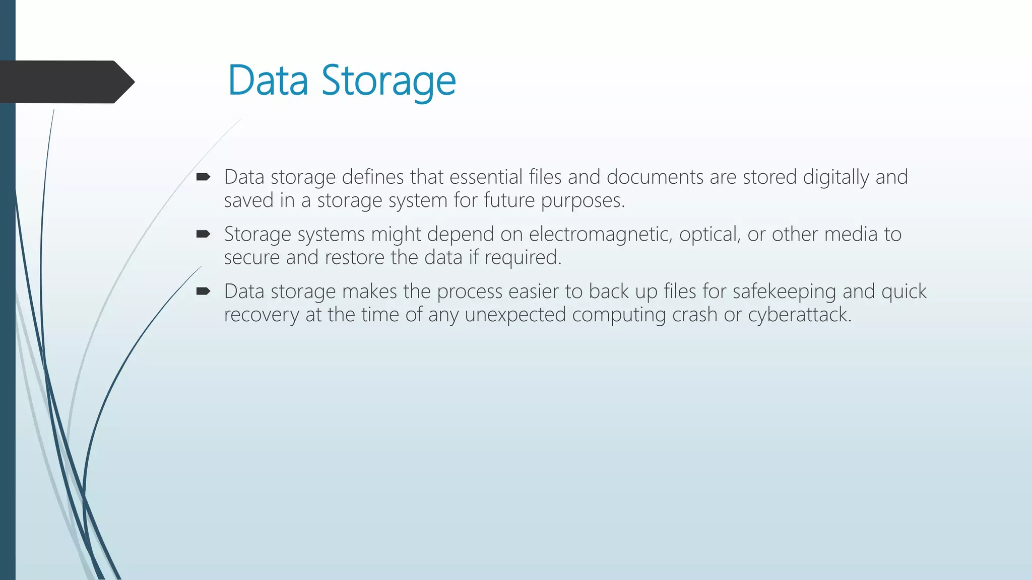 A brief introduction to data storage | PPT