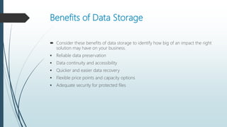 A brief introduction to data storage | PPT