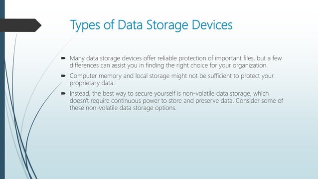 A brief introduction to data storage | PPT