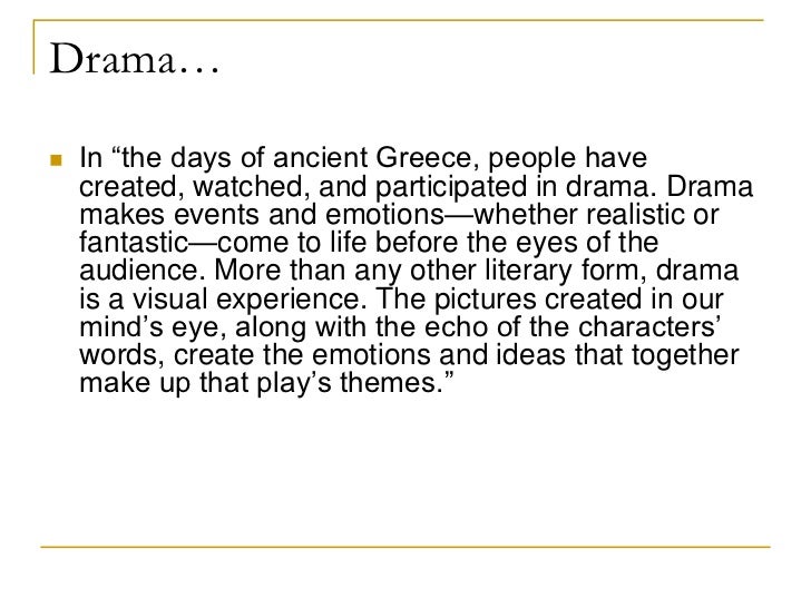 A brief introduction to drama