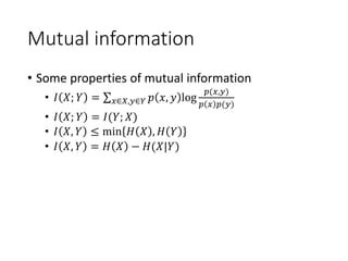 A brief introduction to mutual information and its application | PPTX
