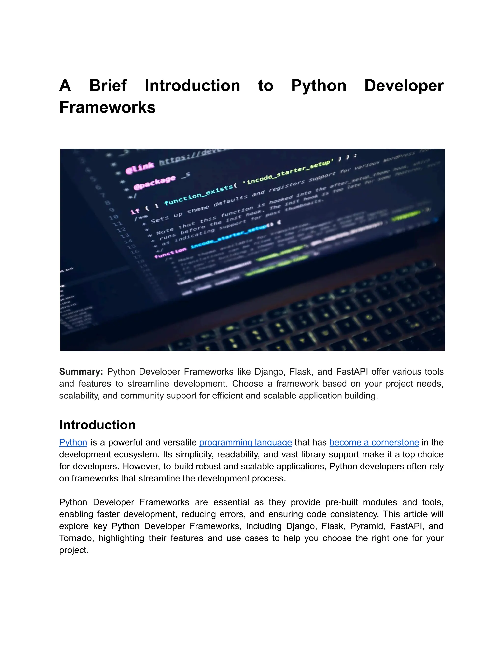 A Brief Introduction to Python Developer Frameworks.pdf A Brief Introduction to Python Developer Frameworks.pdf