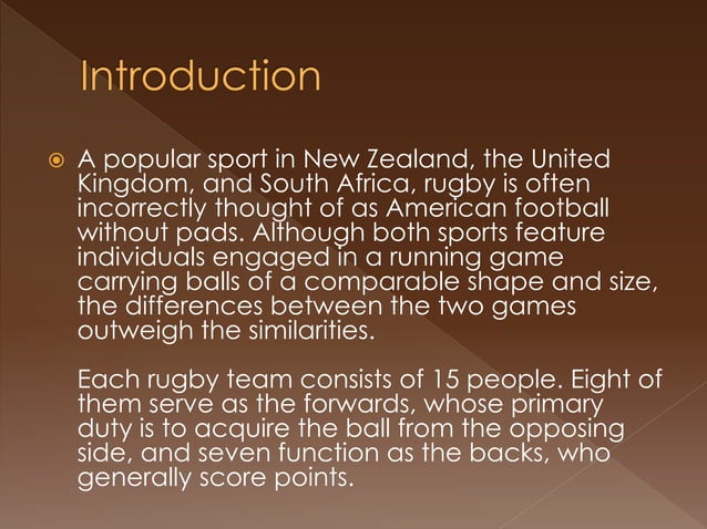 A brief introduction to rugby | PPTX