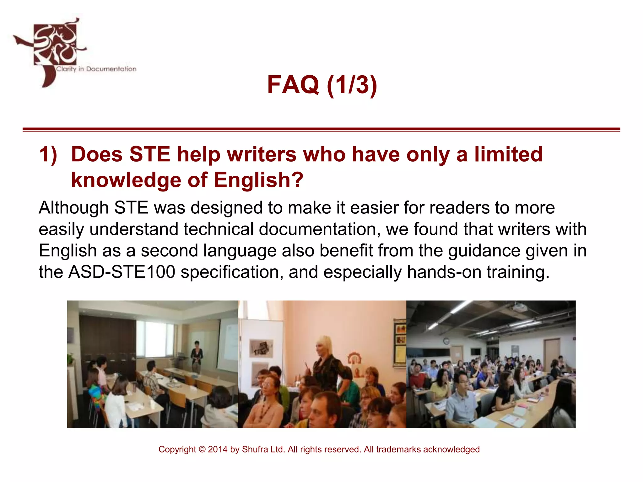 A brief introduction to Simplified Technical English implementation | PPSX