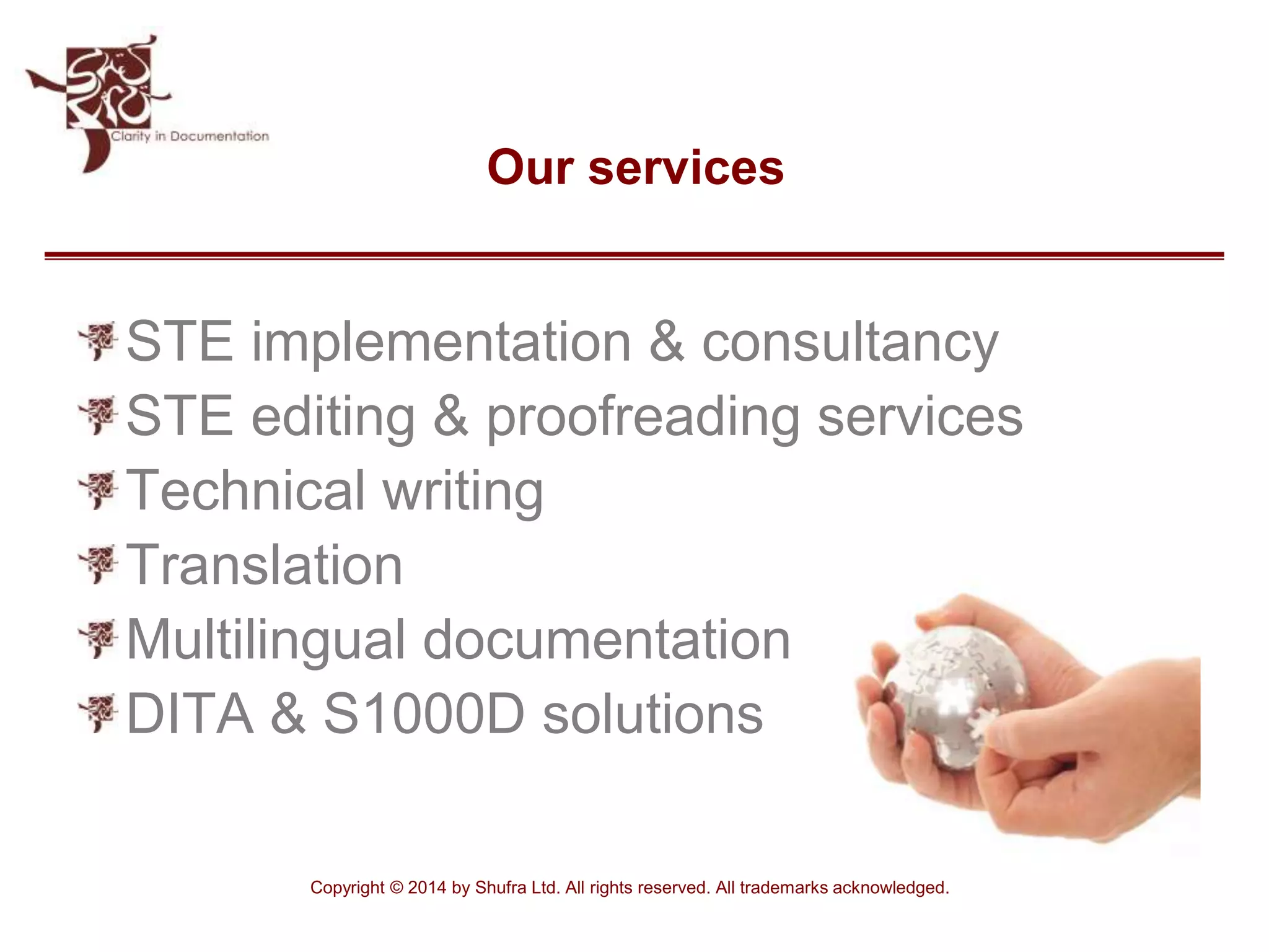A brief introduction to Simplified Technical English implementation | PPSX