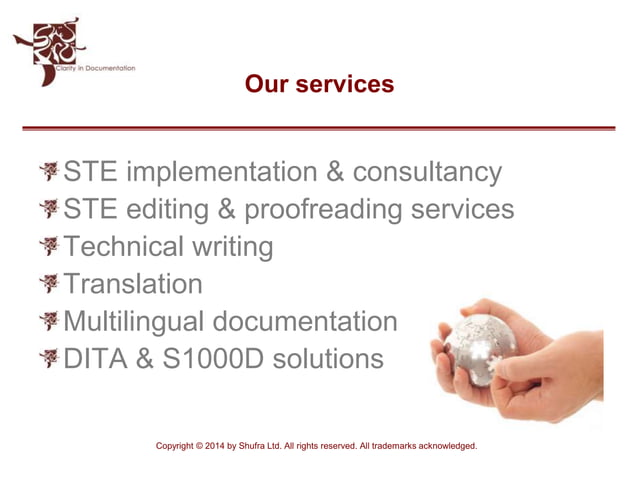 A brief introduction to Simplified Technical English implementation | PPSX