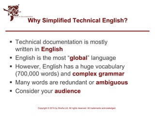 A brief introduction to Simplified Technical English implementation | PPSX