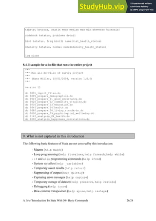 A Brief Introduction To Stata With 50 Basic Commands | PDF