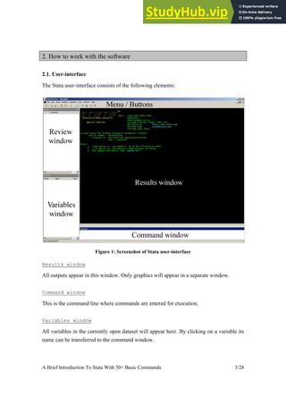 A Brief Introduction To Stata With 50 Basic Commands | PDF