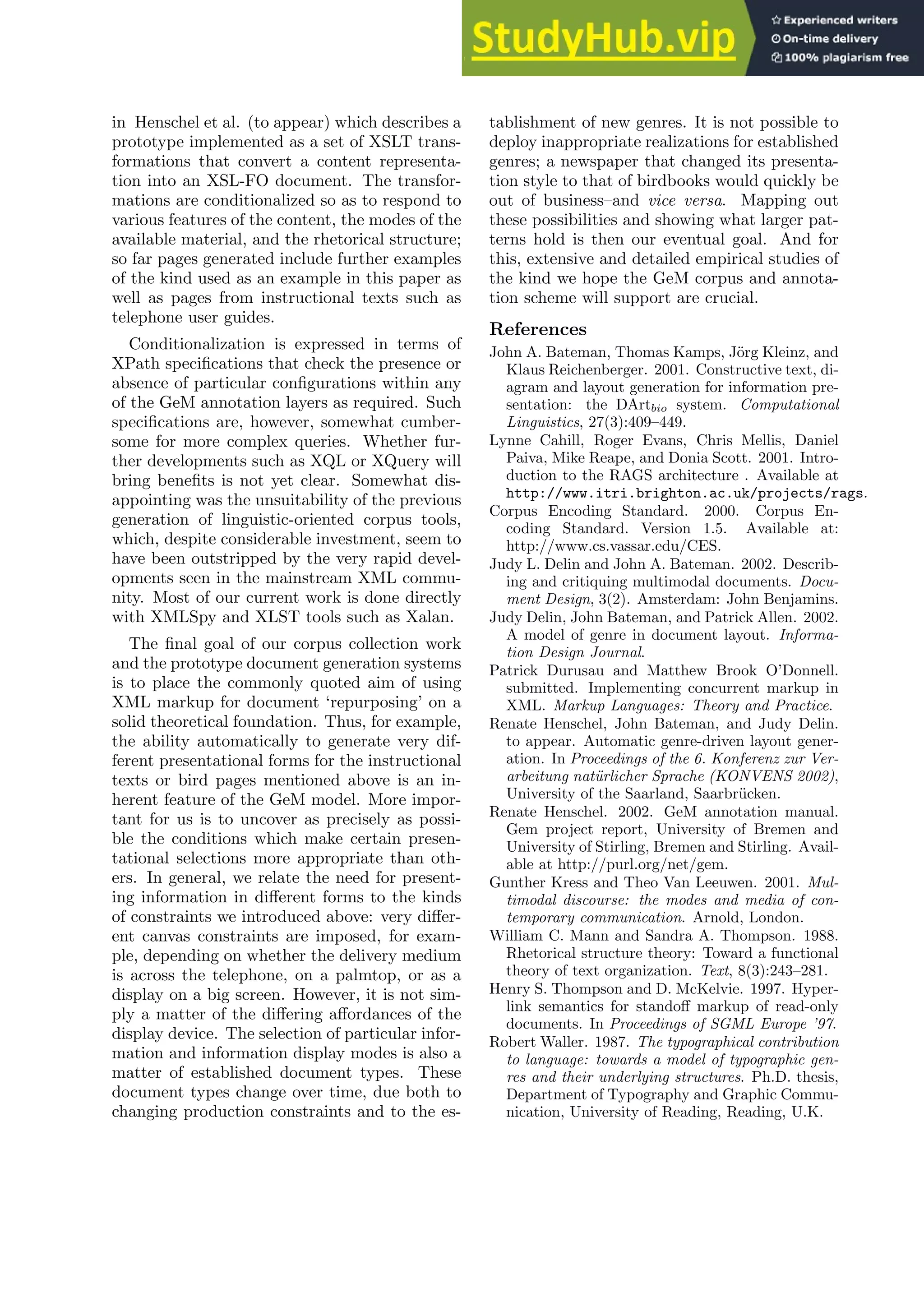 A Brief Introduction To The GeM Annotation Schema For Complex Document Layout | PDF