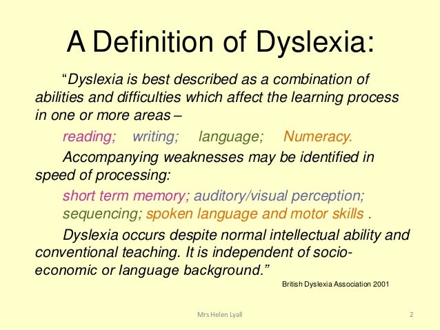 A brief look at dyslexia