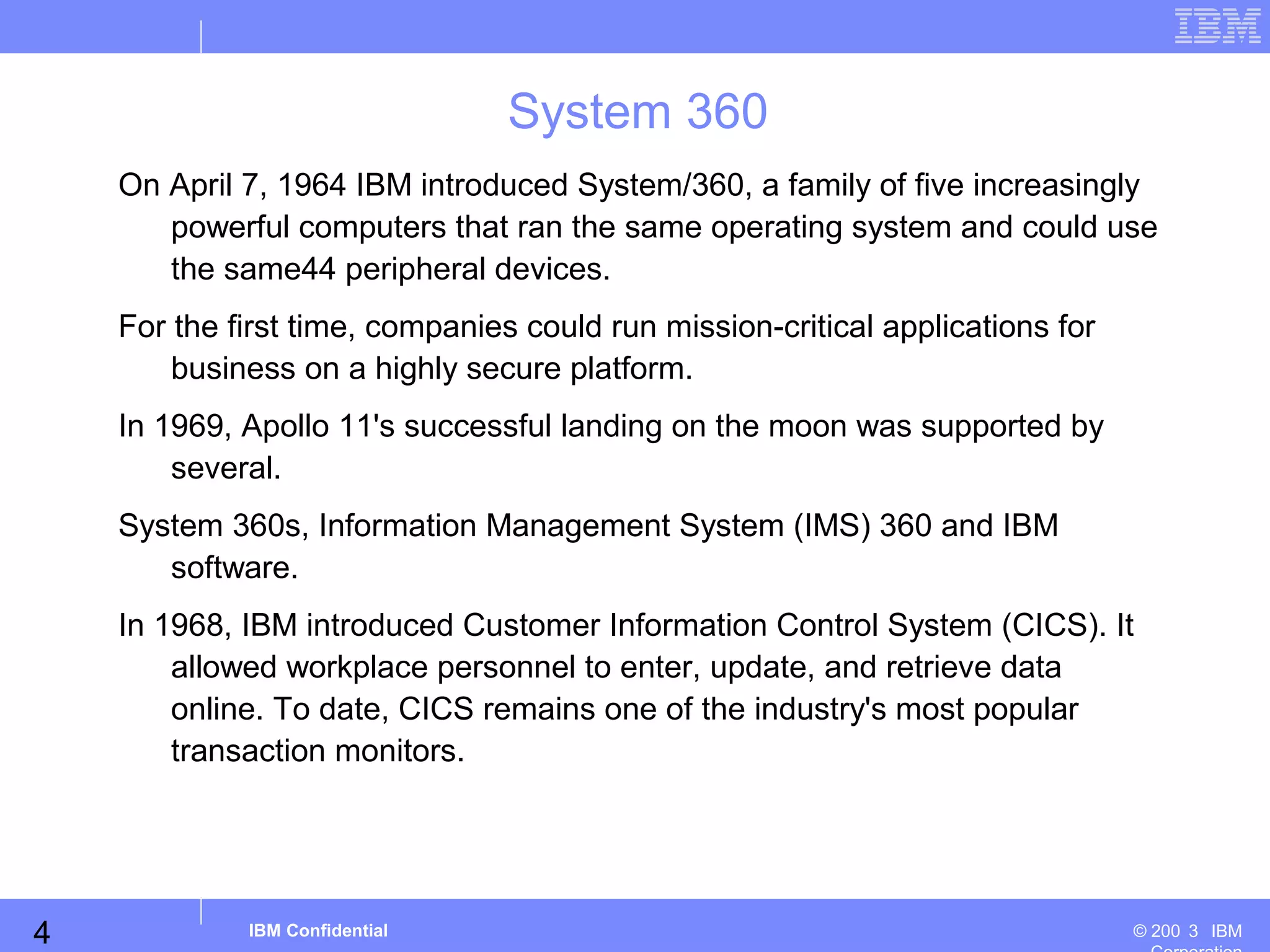 A brief look at ibm mainframe history | PPT