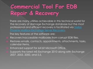 A brief on exchange server recovery | PPTX