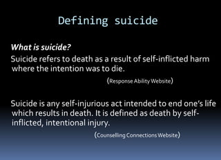 Understanding Suicide - A brief overview | PPTX