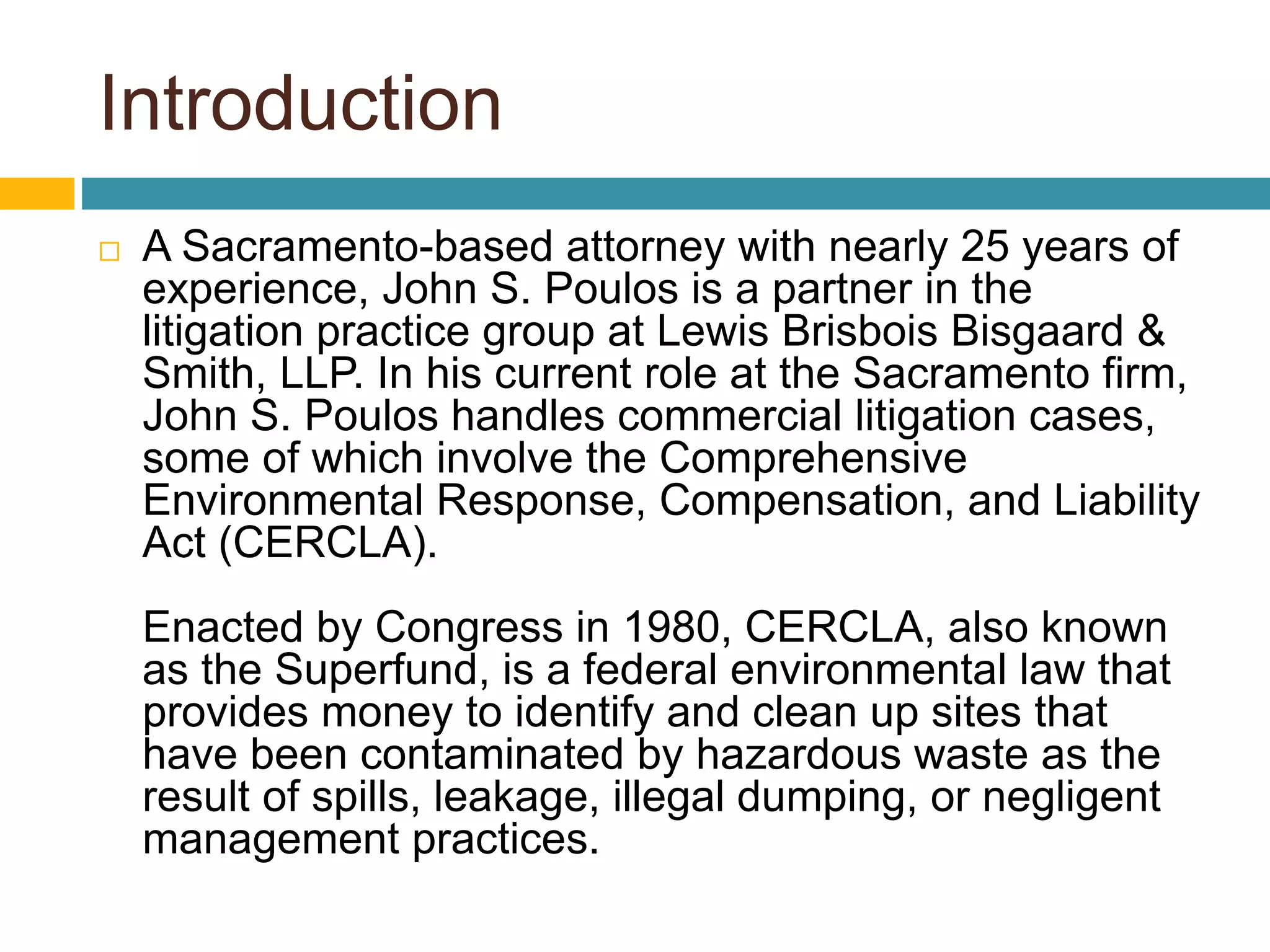A Brief Overview of CERCLA | PPT