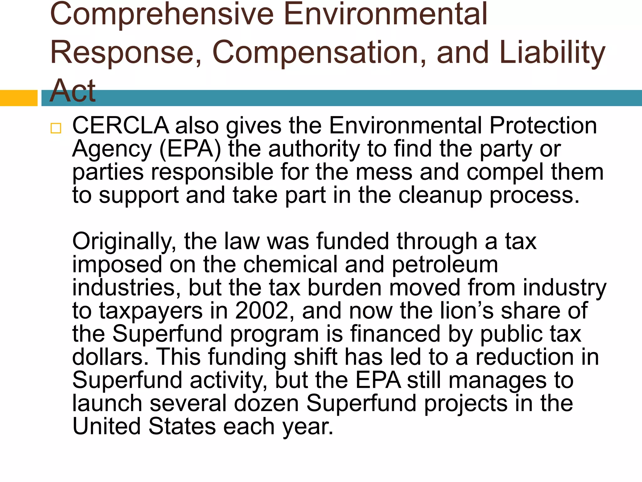 A Brief Overview of CERCLA | PPT