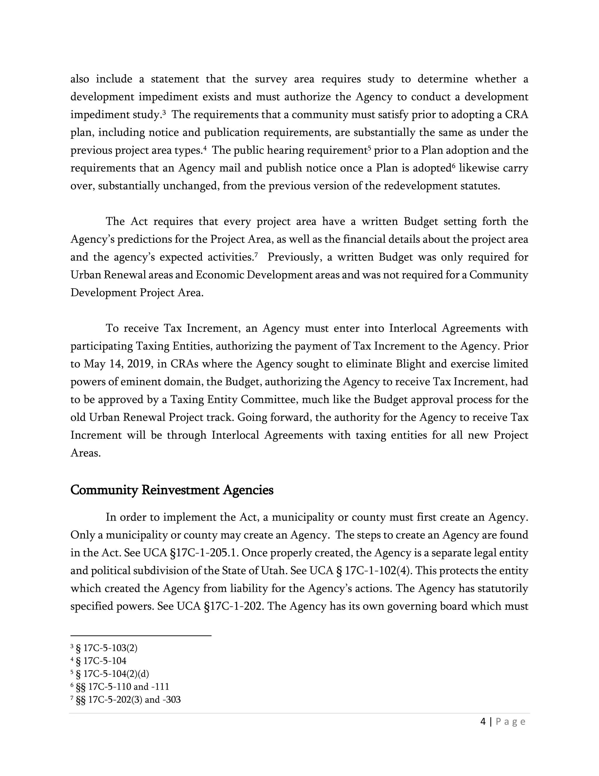 A brief overview of community reinvestment agencies and utah redevelopment law (2019 07-18) | PDF