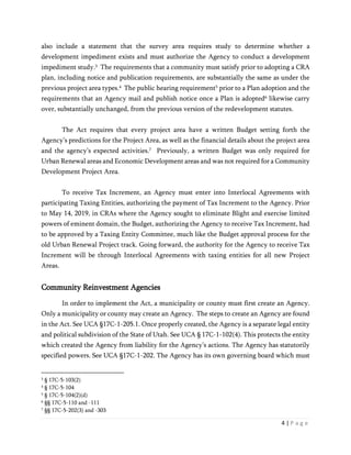 A brief overview of community reinvestment agencies and utah ...