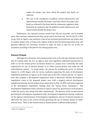 A brief overview of community reinvestment agencies and utah ...