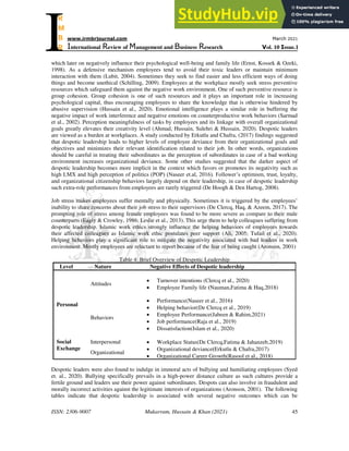 A Brief Overview Of Despotic Leadership Research | PDF