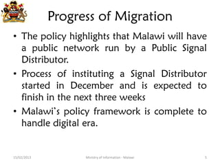 A Brief Overview of Digital Migration in Malawi | PDF