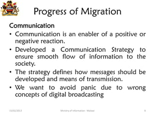 A Brief Overview of Digital Migration in Malawi | PDF