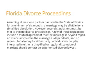 A Brief Overview of Florida Divorce Proceedings | PPT