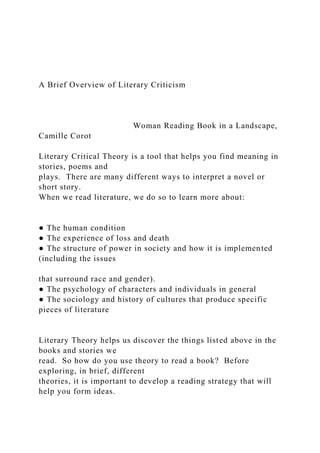 A Brief Overview of Literary Criticism .docx | Fiction | Books and ...