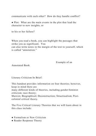A Brief Overview of Literary Criticism .docx | Fiction | Books and ...
