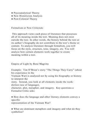 A Brief Overview of Literary Criticism .docx | Fiction | Books and ...
