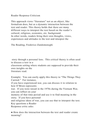 A Brief Overview of Literary Criticism .docx | Fiction | Books and ...