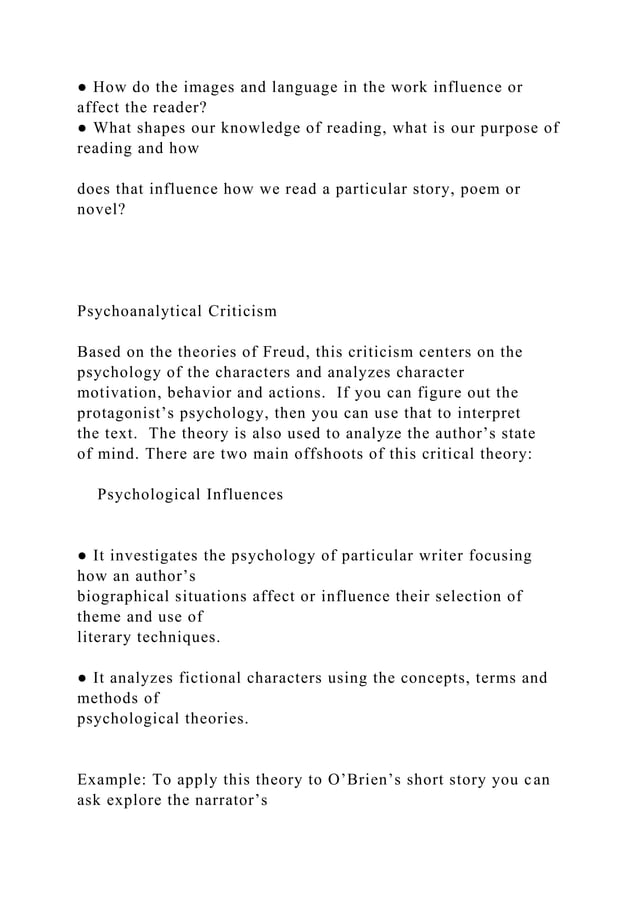 A Brief Overview of Literary Criticism .docx | Fiction | Books and ...