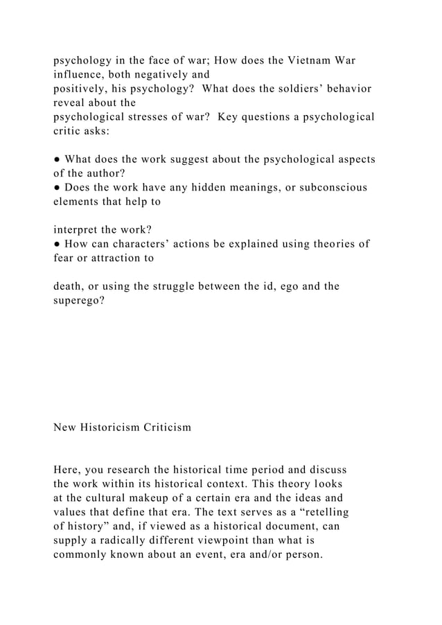 A Brief Overview of Literary Criticism .docx | Fiction | Books and ...