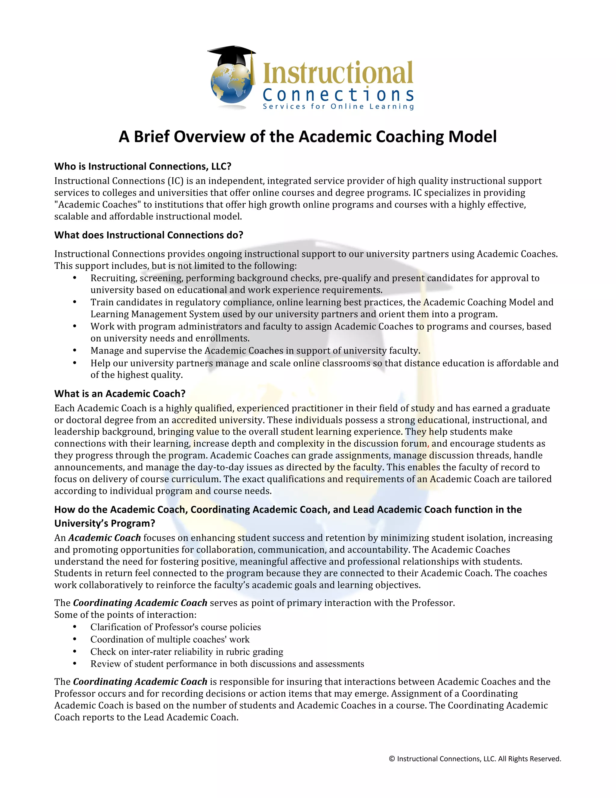 A Brief Overview of the Academic Coaching Model | PDF | Professional ...
