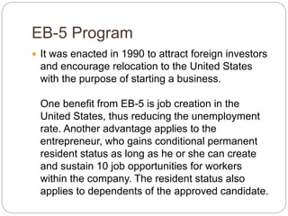 A Brief Overview of the EB-5 Program | PPT