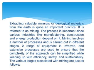 A brief overview of the process of mineral mining.pptx